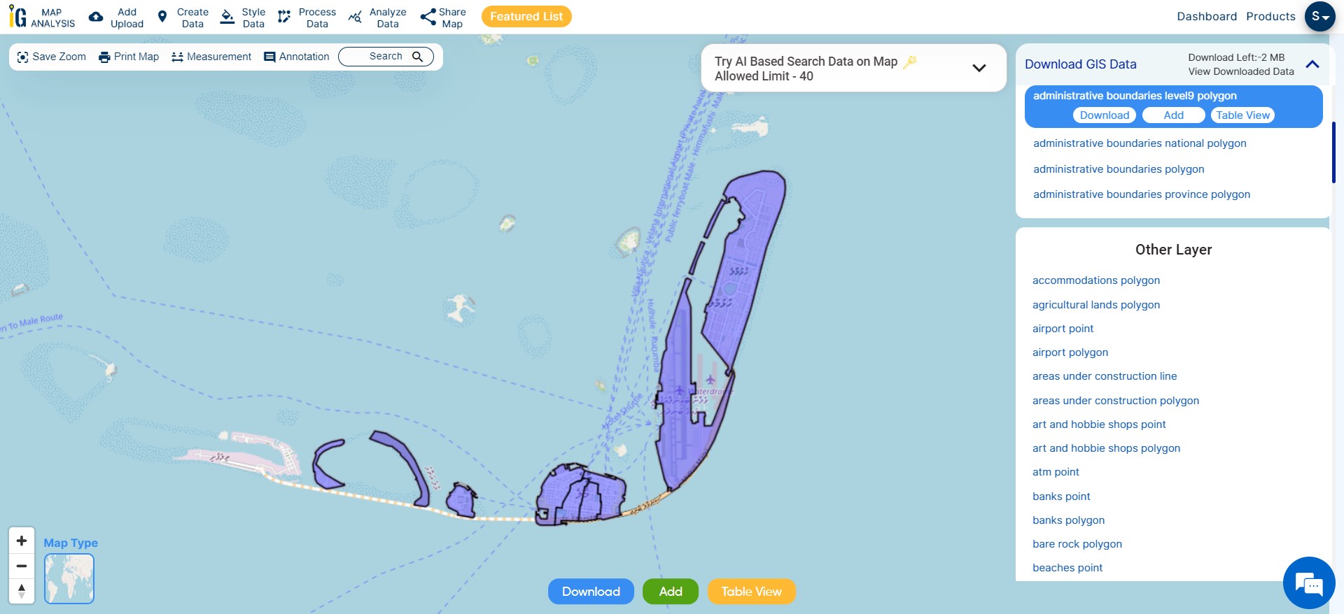 Download Maldives Administrative Boundaries