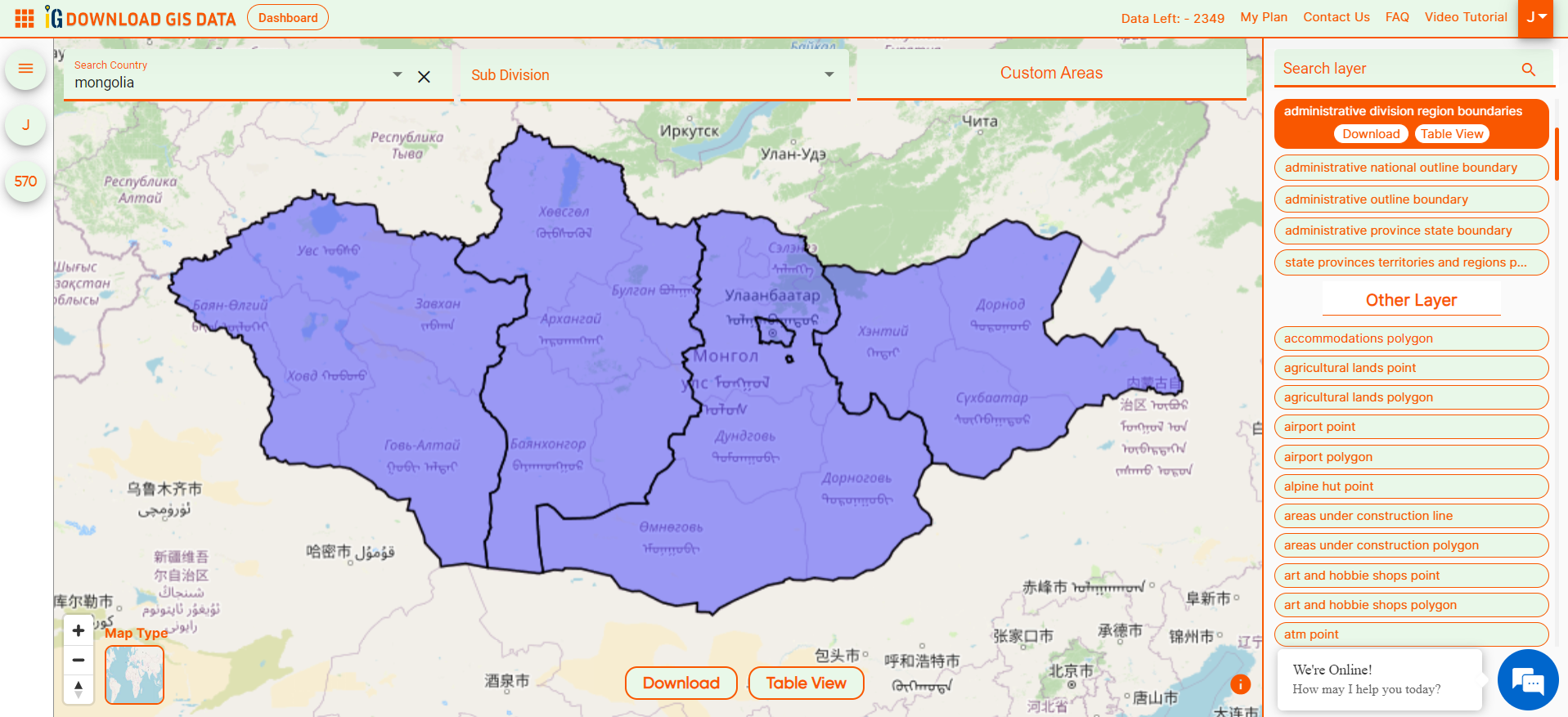Download Mongolia Administrative Boundary GIS Data for- National ...