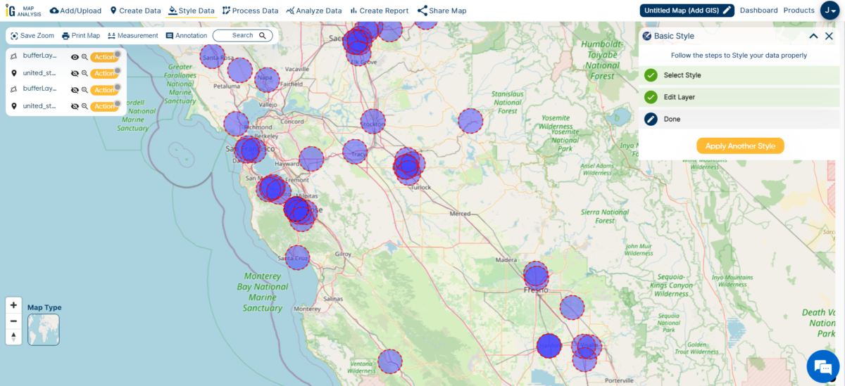 Mapping Healthcare Efficiency: GIS Buffer Analysis of Hospital Locations