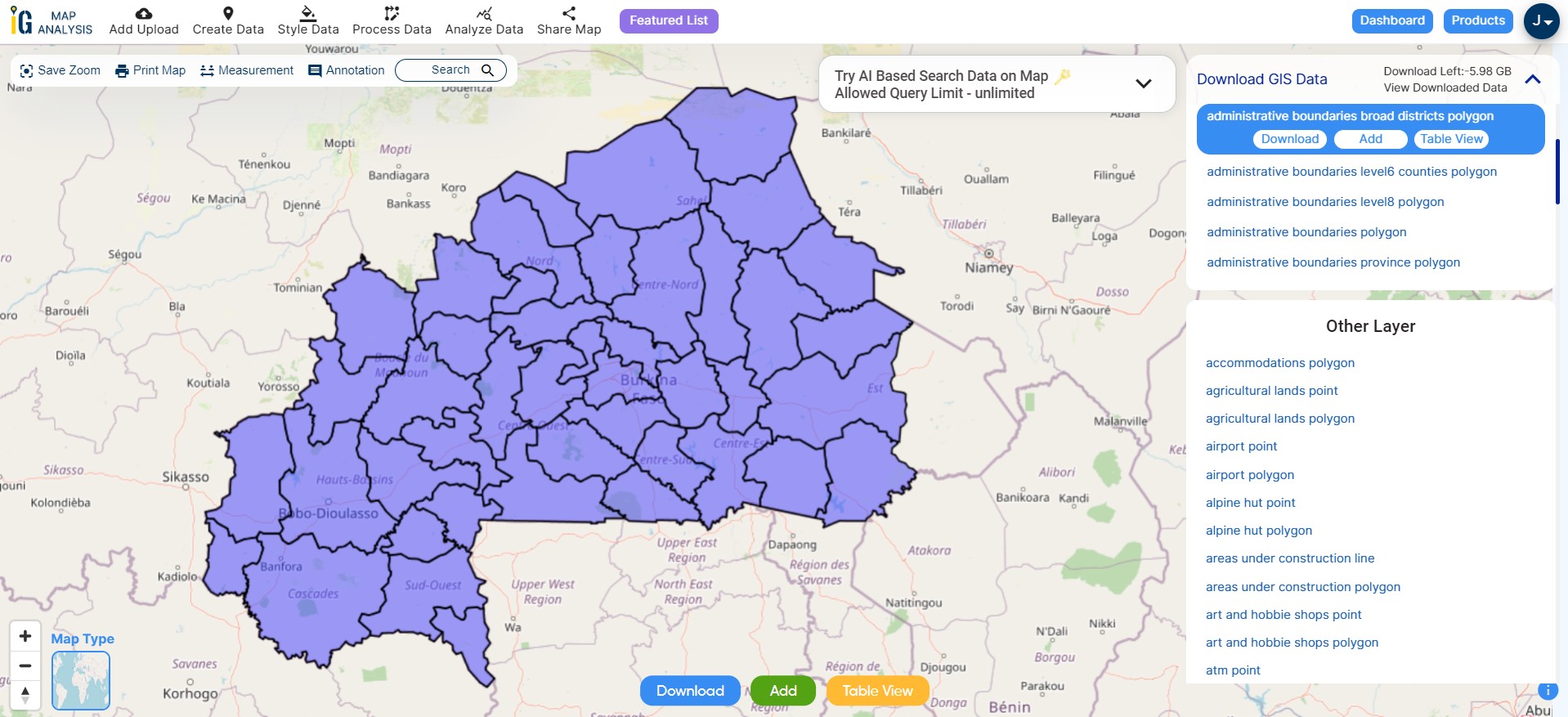 Download Burkina Faso Administrative Boundary Shapefiles – National, Regions and more