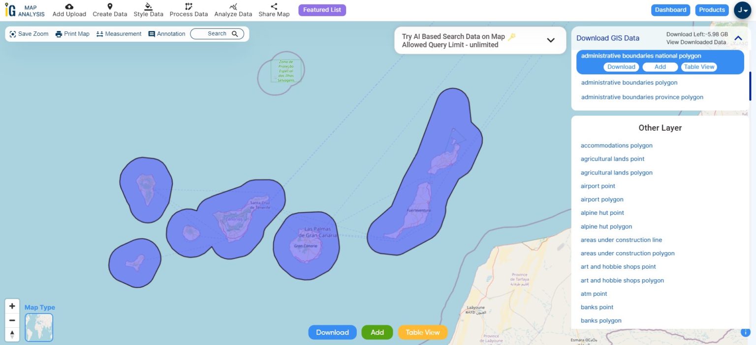 Download Canary Island Administrative Boundary Shapefiles – National, Provinces, Municipalities ...