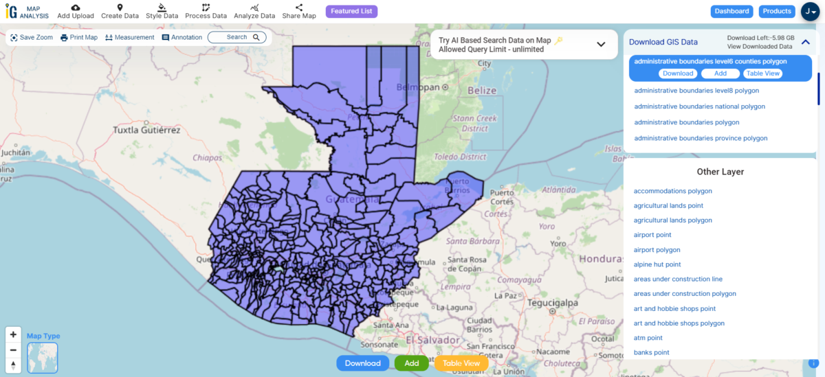 Download Guatemala Administrative Boundary GIS Data for – National ...
