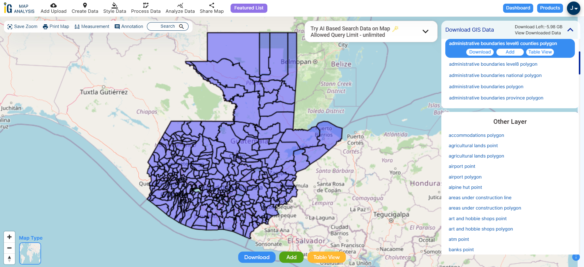 Download Guatemala Administrative Boundary GIS Data for – National, Department, Municipality and ...