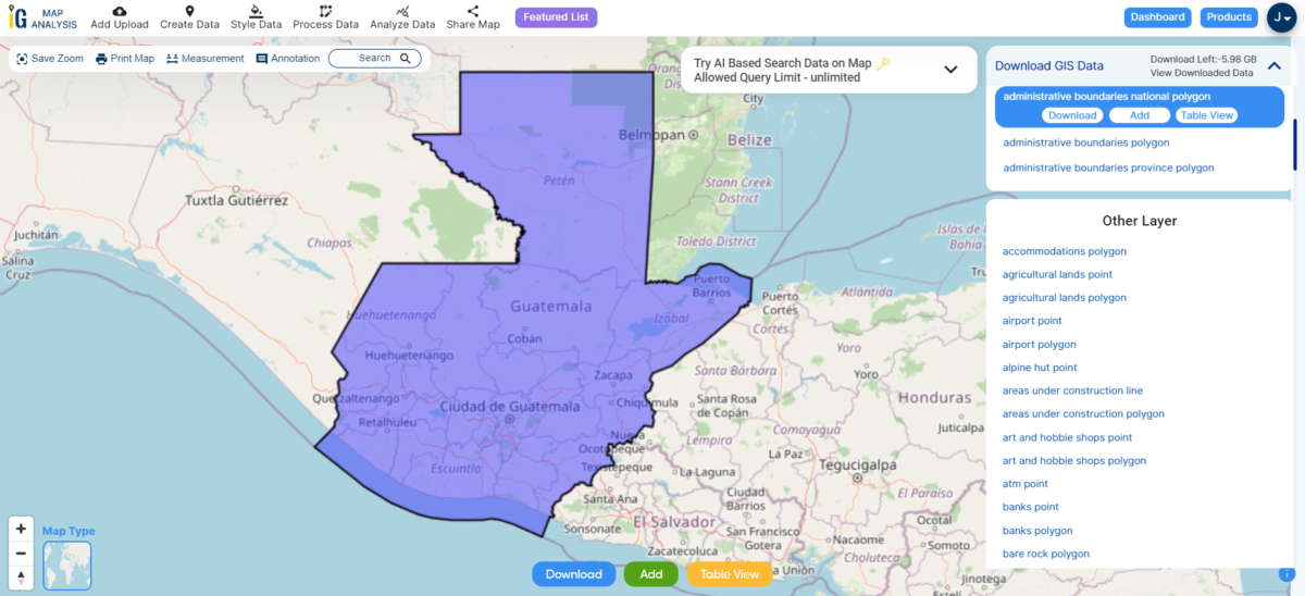 Download Guatemala Administrative Boundary GIS Data for – National ...