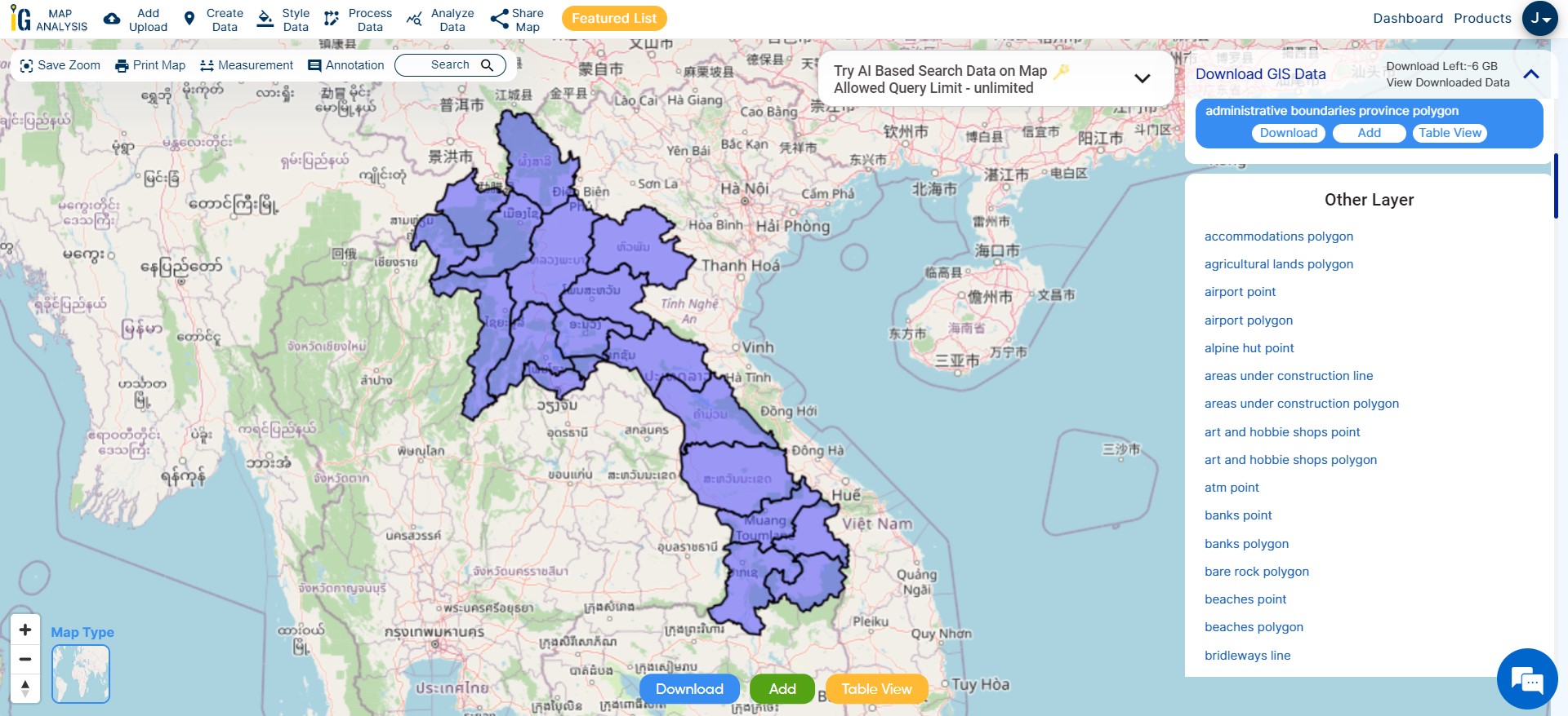 Download Laos Administrative Boundary GIS Data
