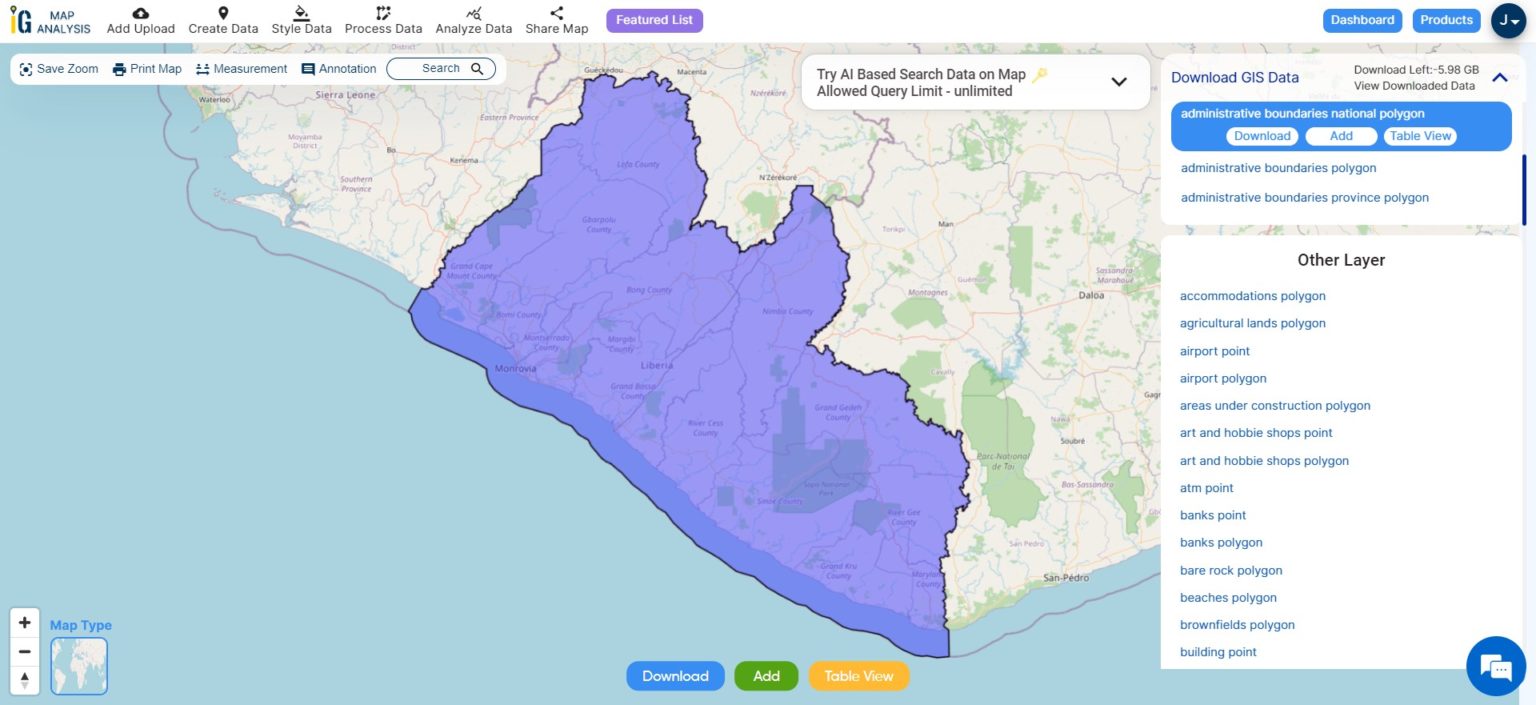 Download Liberia Administrative Boundary Shapefiles- GIS Data