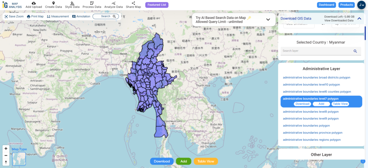 Download Myanmar Administrative Boundary GIS Data for – States ...