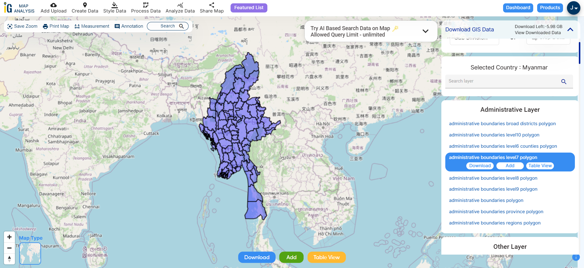 Download Myanmar Administrative Boundary GIS Data for – States ...