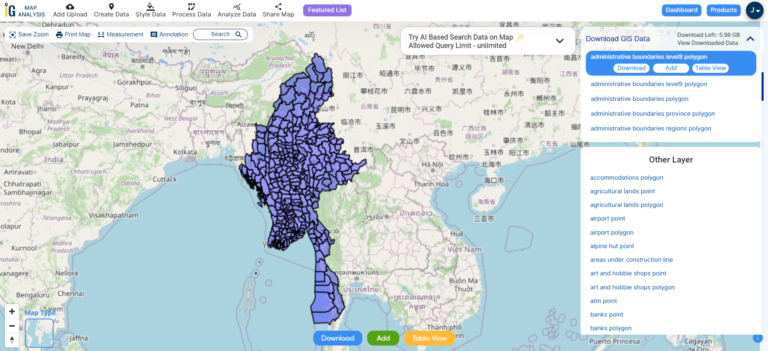 Download Myanmar Administrative Boundary GIS Data for – States ...