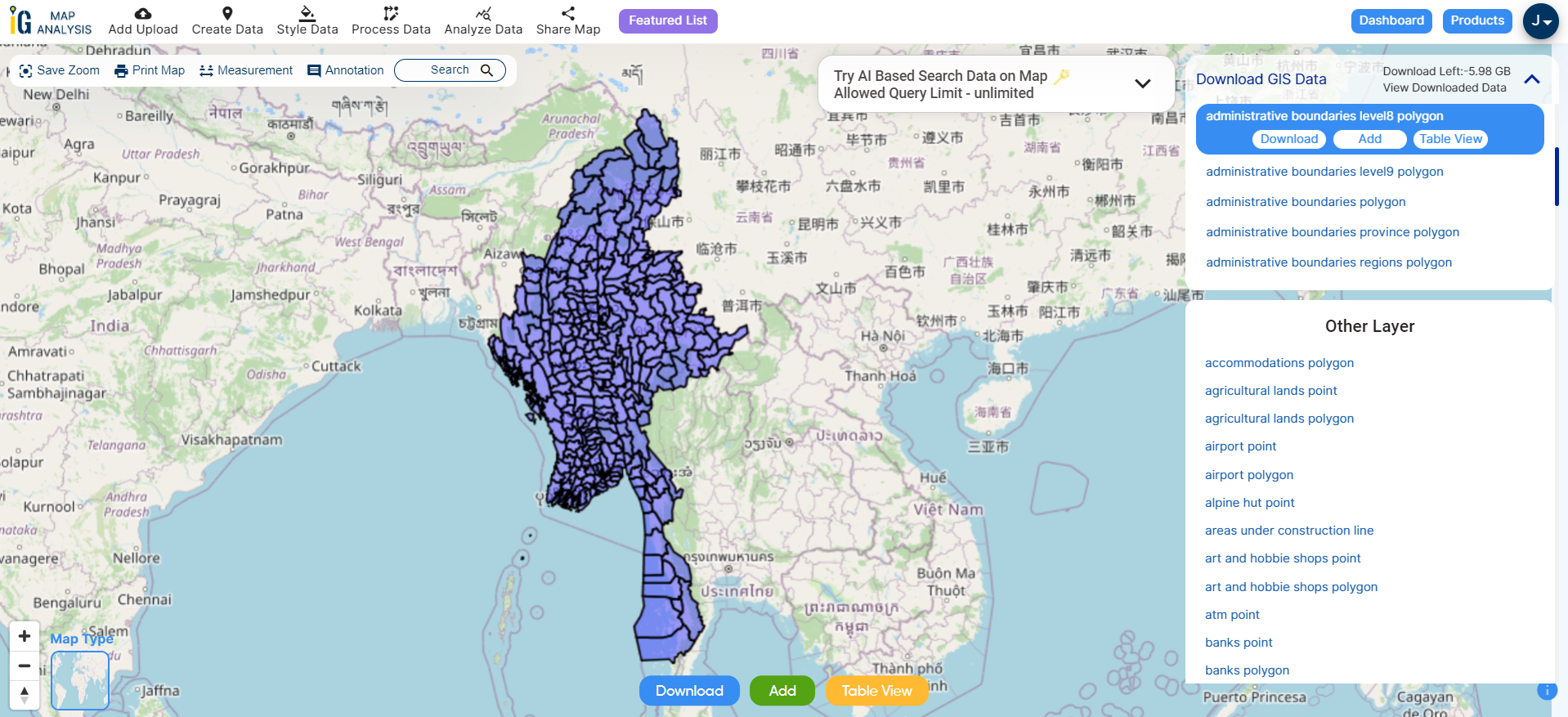 Download Myanmar Administrative Boundary GIS Data for – States ...
