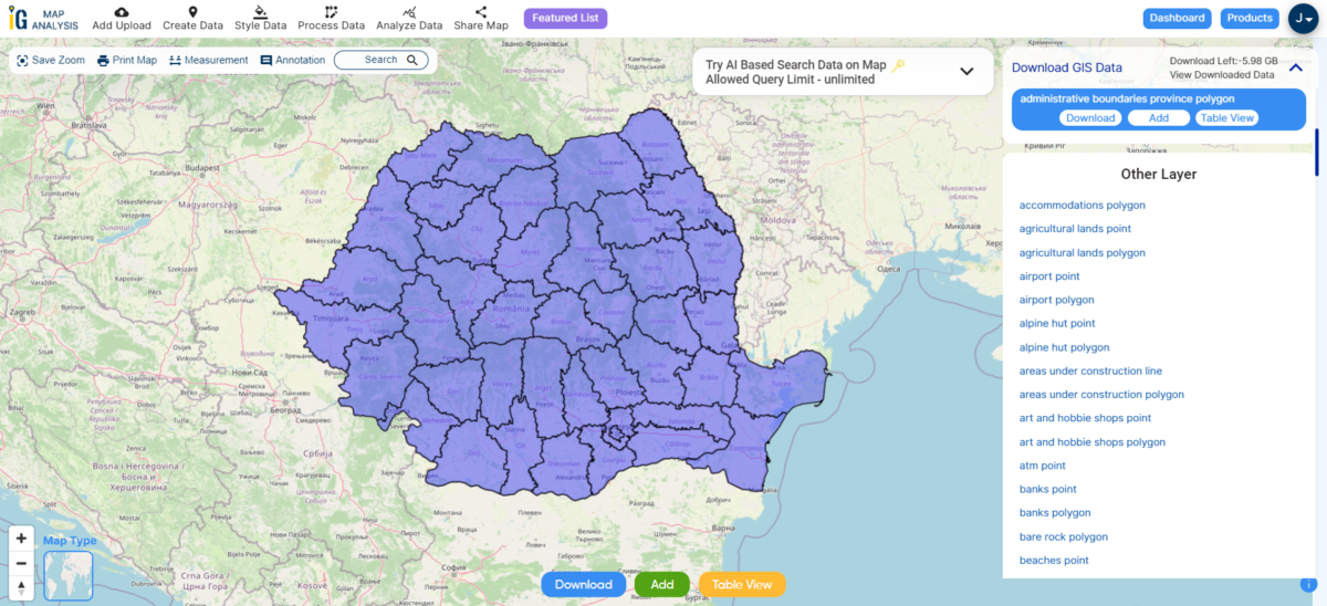 Download Romania Administrative Boundary GIS Data for – National ...