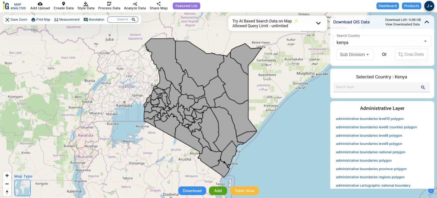 Download Kenya Administrative Boundary Shapefiles - GIS Data