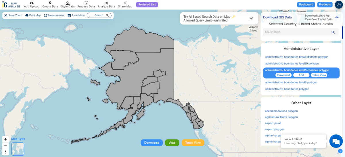 Download United States Alaska Shapefiles