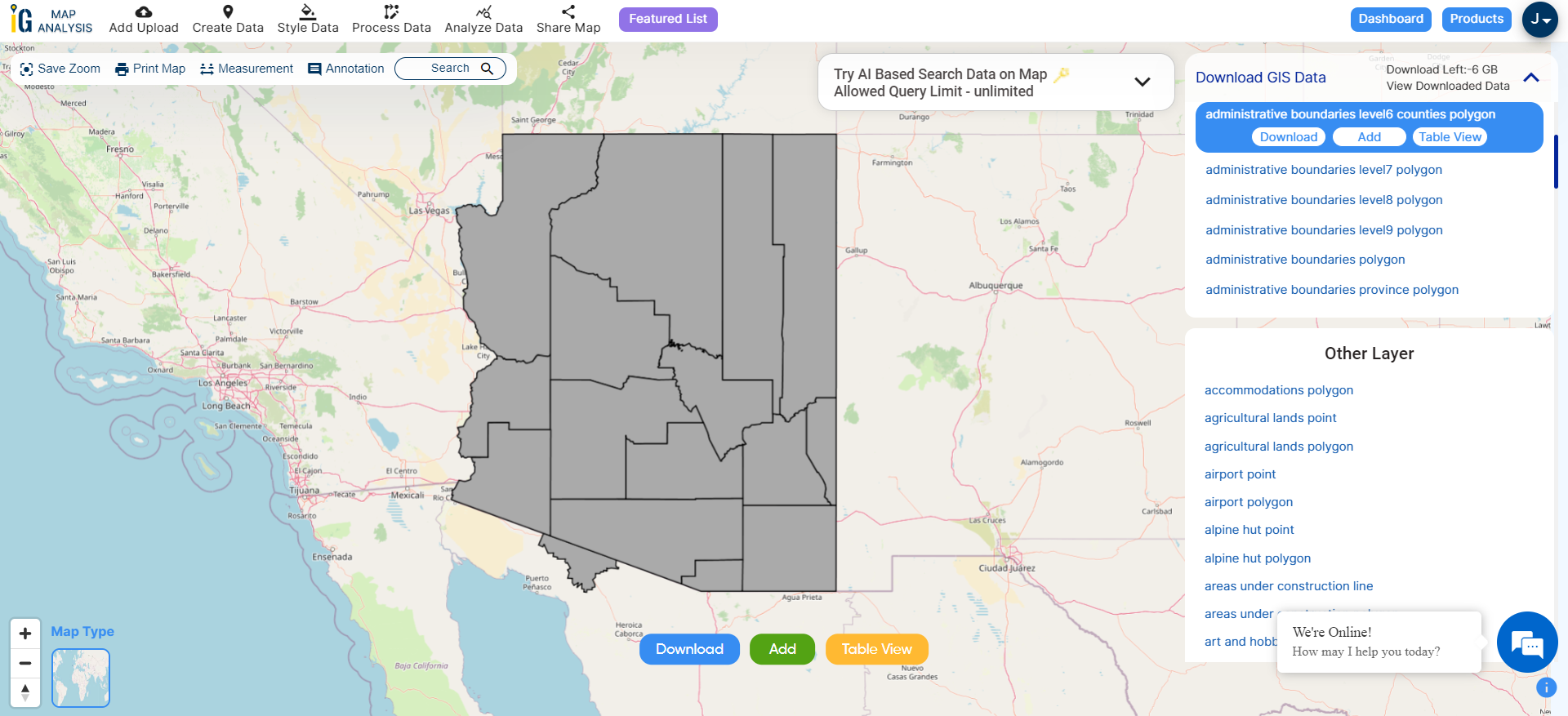 Download United States – Arizona Shapefiles- Administrative boundary ...