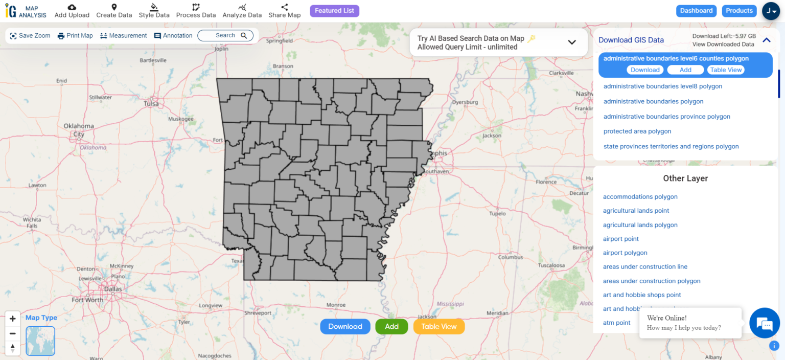 Download United States – Arkansas Shapefiles- Administrative, Kml ...