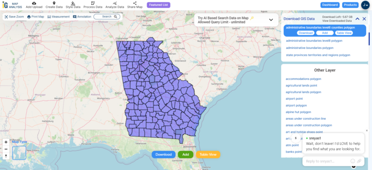 United States - Georgia GIS Data- shapefile, boundary, Counties ...