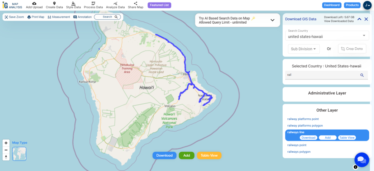 Download The United States - Hawaii GIS Data, Shapefile, counties,