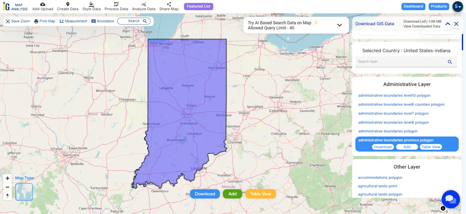 Download Indiana Counties GIS data - United States - Railways, Highway ...