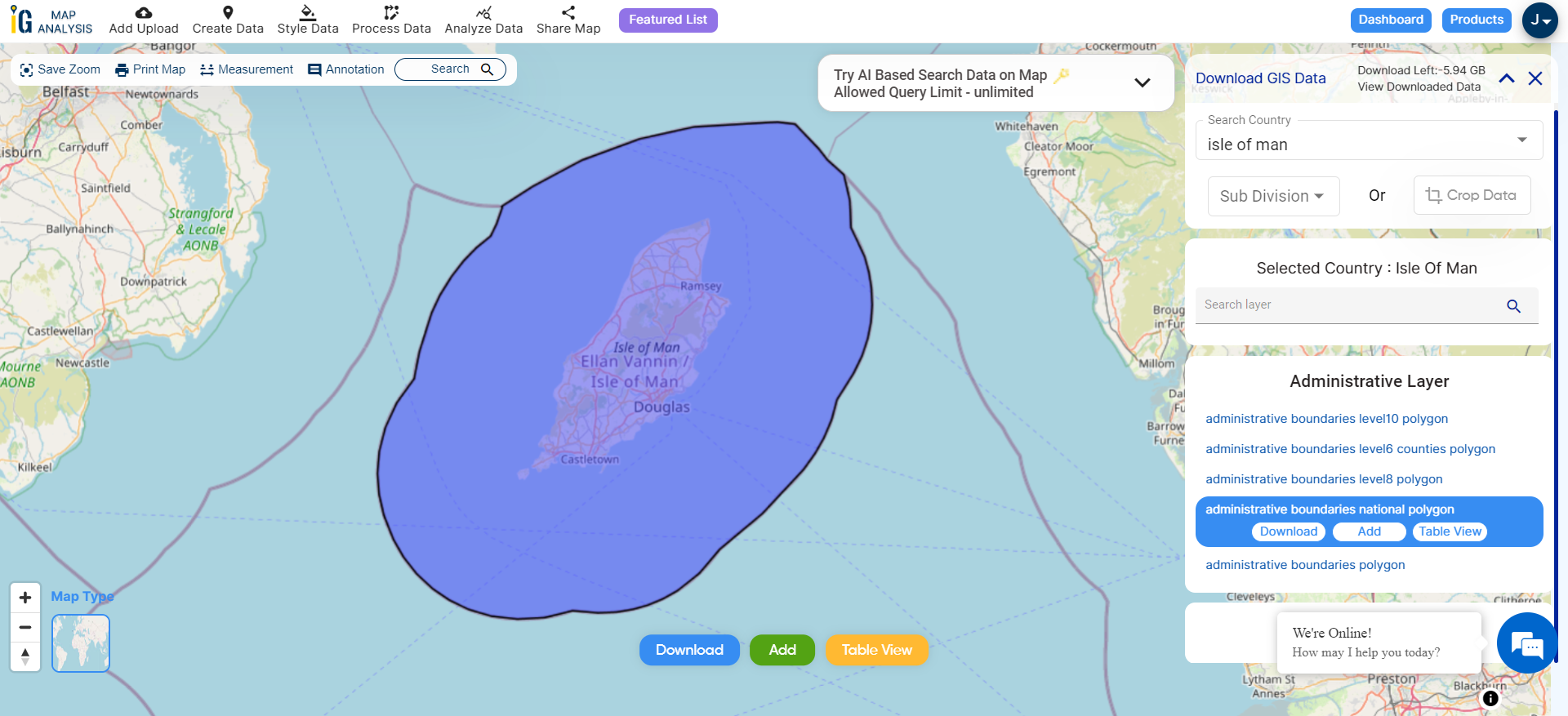 Download Isle Of Man Administrative Boundary GIS Data for –Districts ...