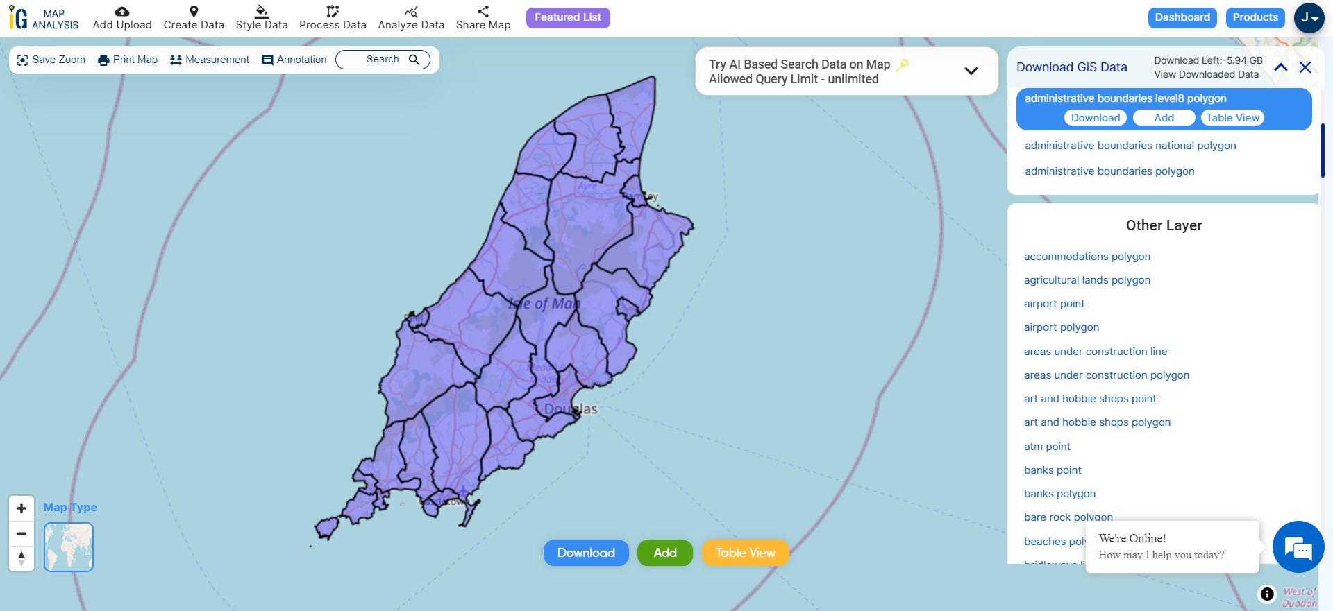 Download Isle Of Man Administrative Boundary GIS Data for –Districts, Parishes and more