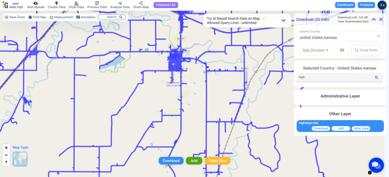 Download Kansas State GIS Data - Counties, boundary, rail, highway line ...