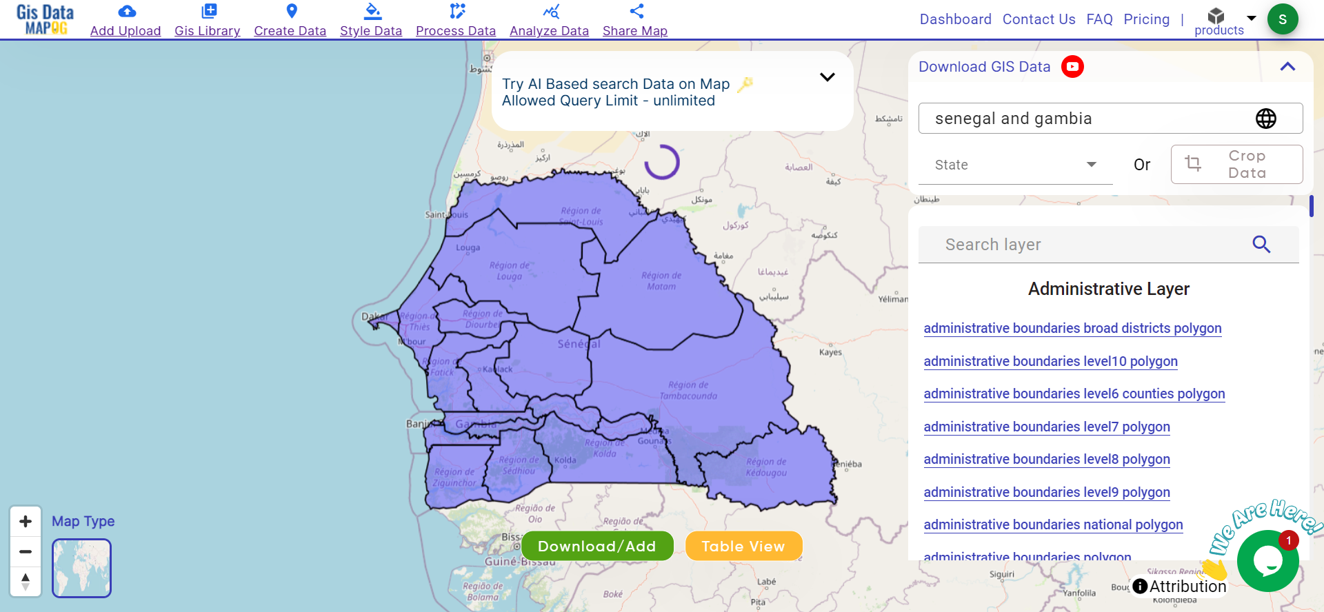 Download Senegal And Gambia Administrative Boundary GIS Data for ...