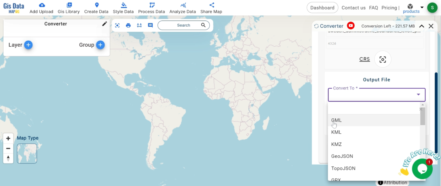 Converting KMZ to GML Online