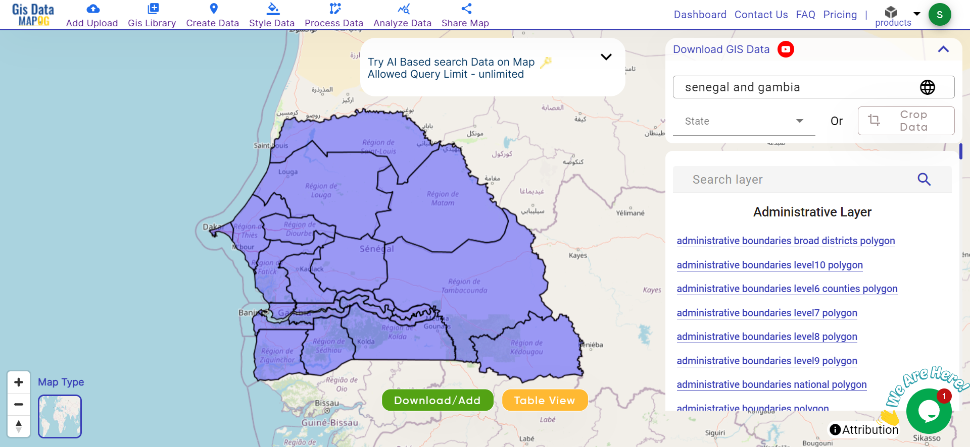 Download Senegal And Gambia Administrative Boundary GIS Data for ...