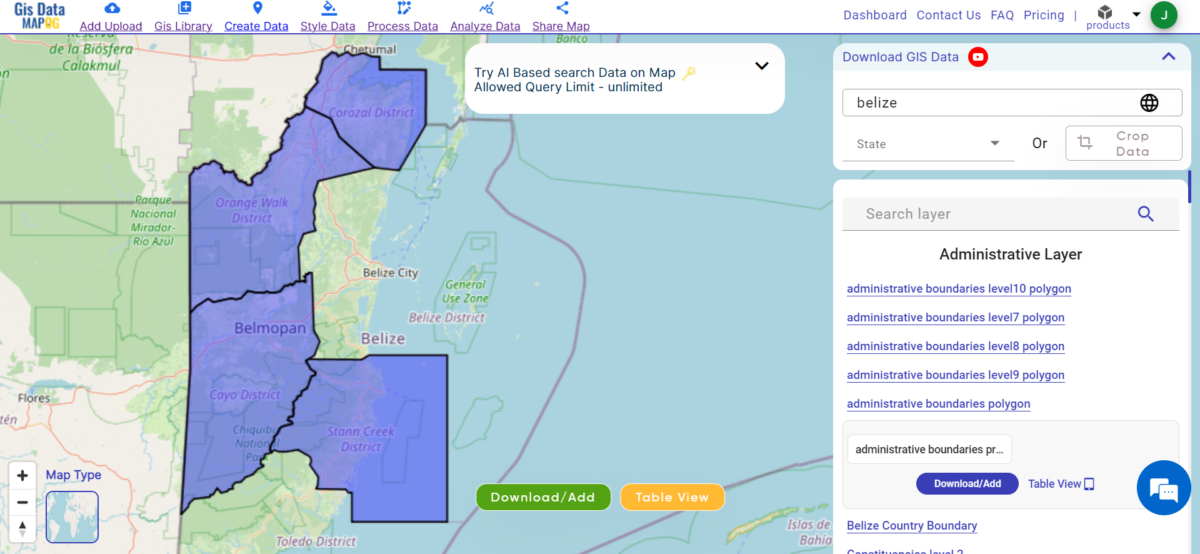 Download Belize Administrative Boundary GIS Data for – National ...