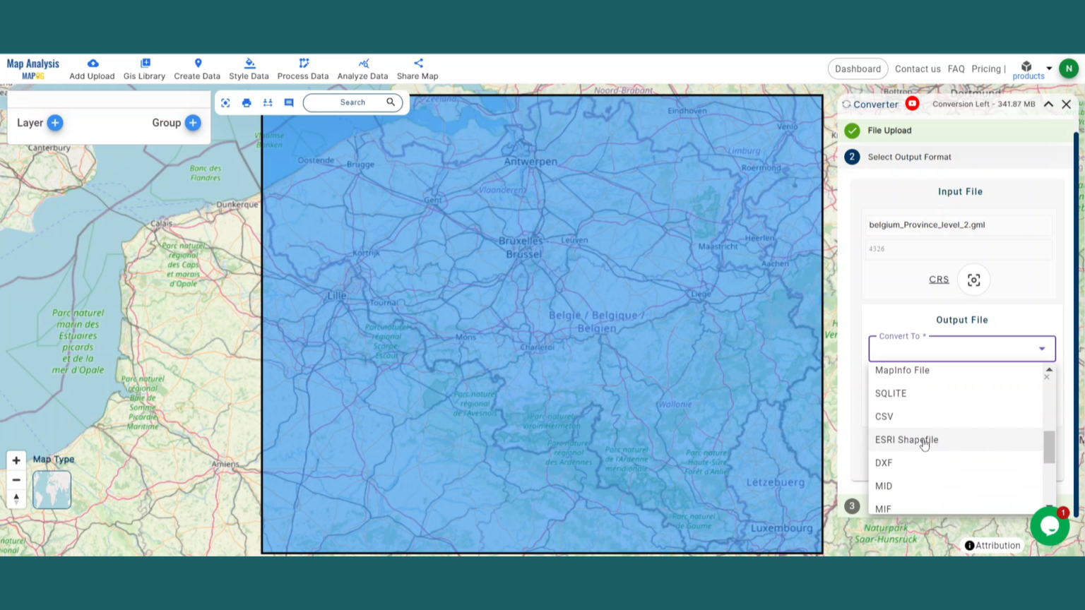 Convert GML to SHP Online