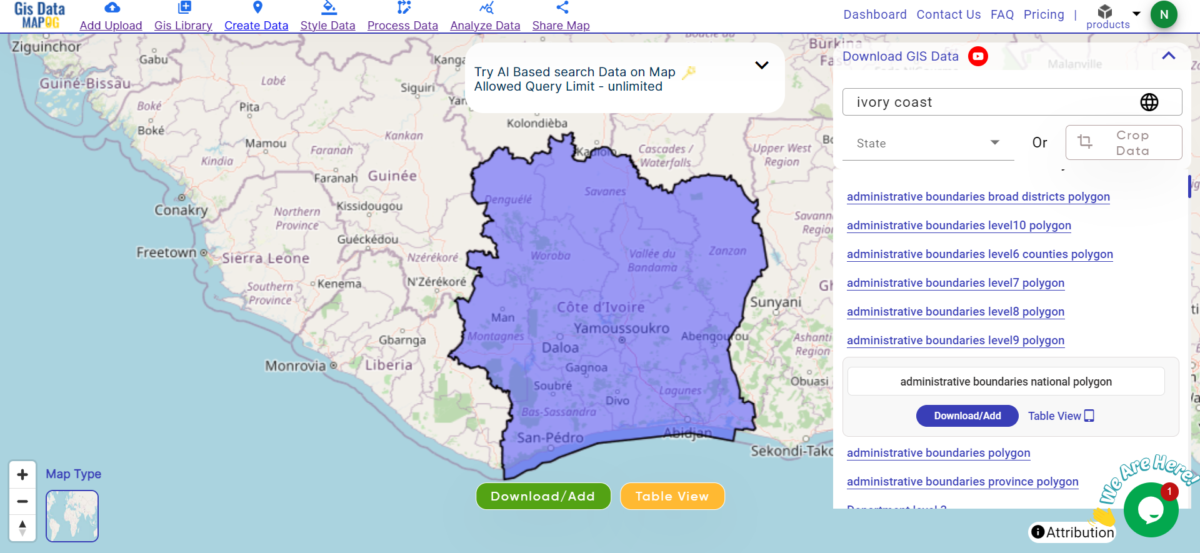 Download Ivory Coast Administrative Boundary GIS Data for – National ...
