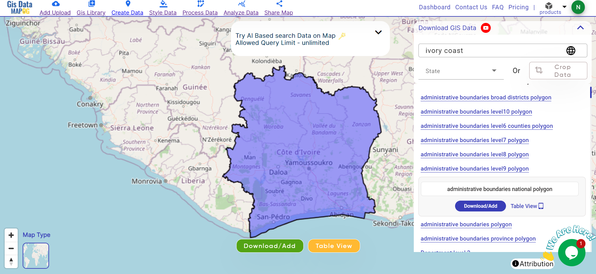 Download Ivory Coast Administrative Boundary GIS Data for – National, province and more