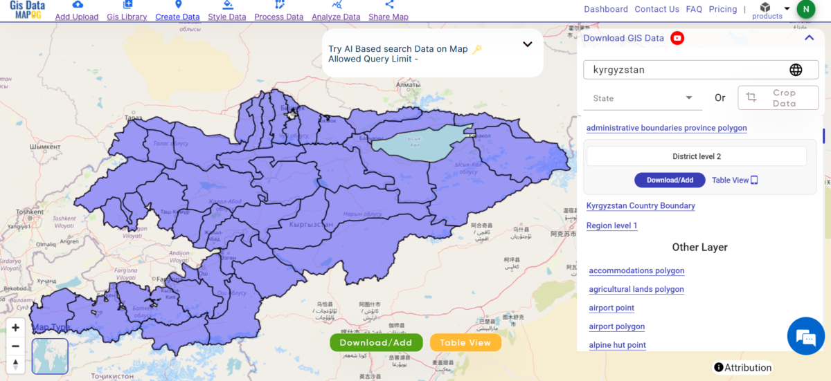 Download Kyrgyzstan Administrative Boundary GIS Data for – National ...