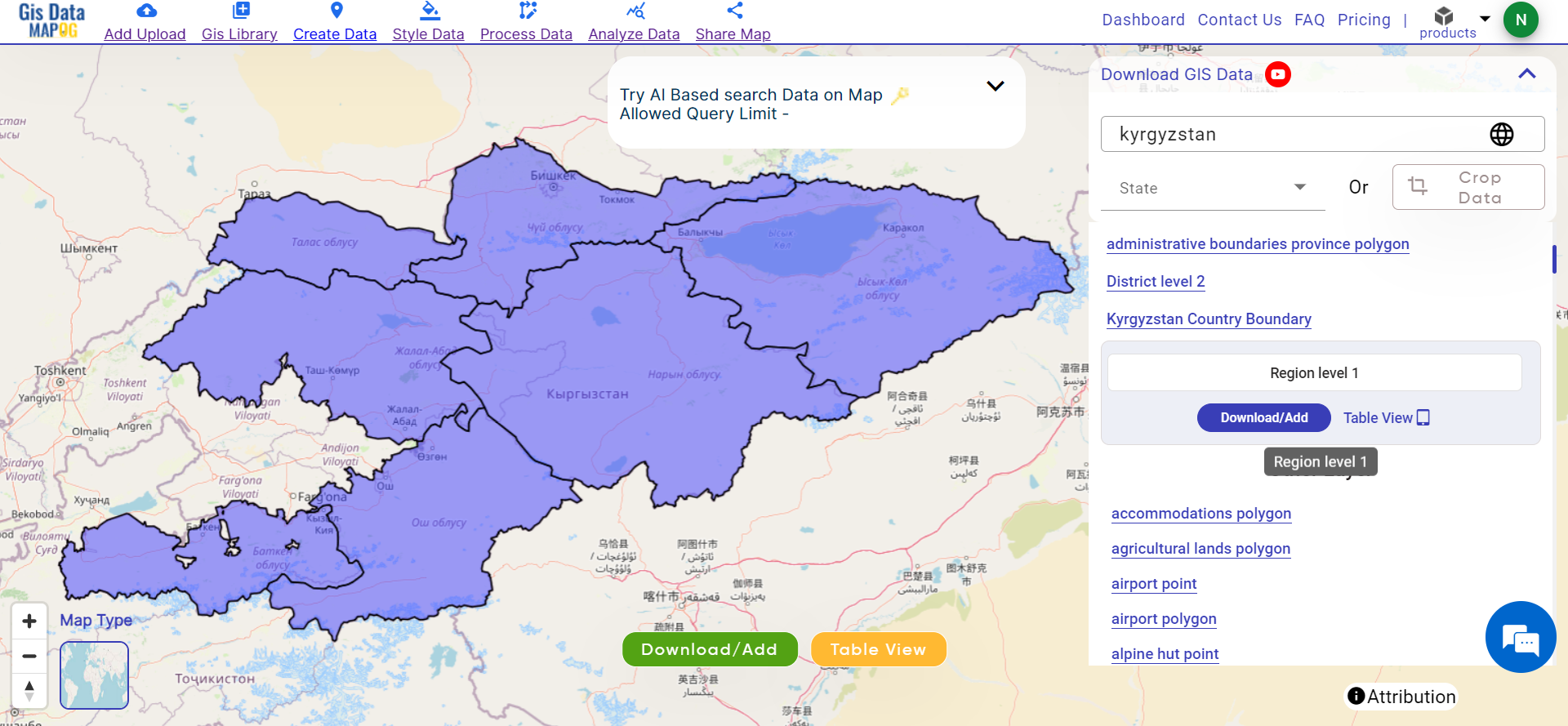 Download Kyrgyzstan Administrative Boundary GIS Data for – National ...