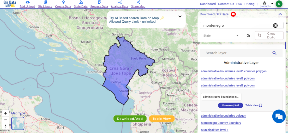 Download Montenegro Administrative Boundary GIS Data for – National ...