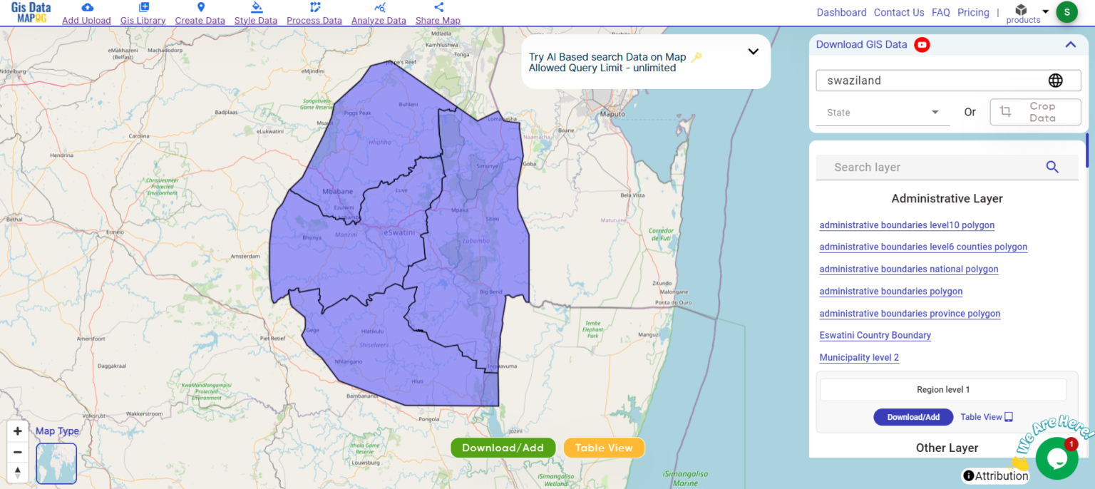 Download Swaziland Administrative Boundary GIS Data for – National ...