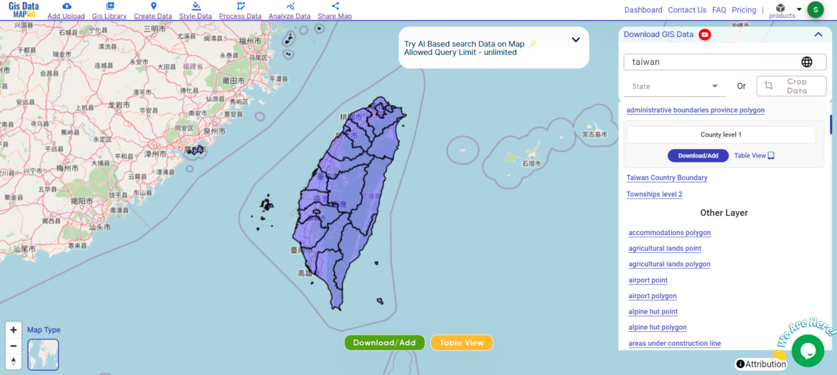 Download Taiwan Administrative Boundary GIS Data for – National, County ...