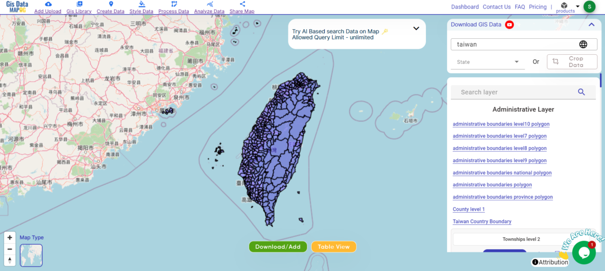 Download Taiwan Administrative Boundary GIS Data for – National, County ...