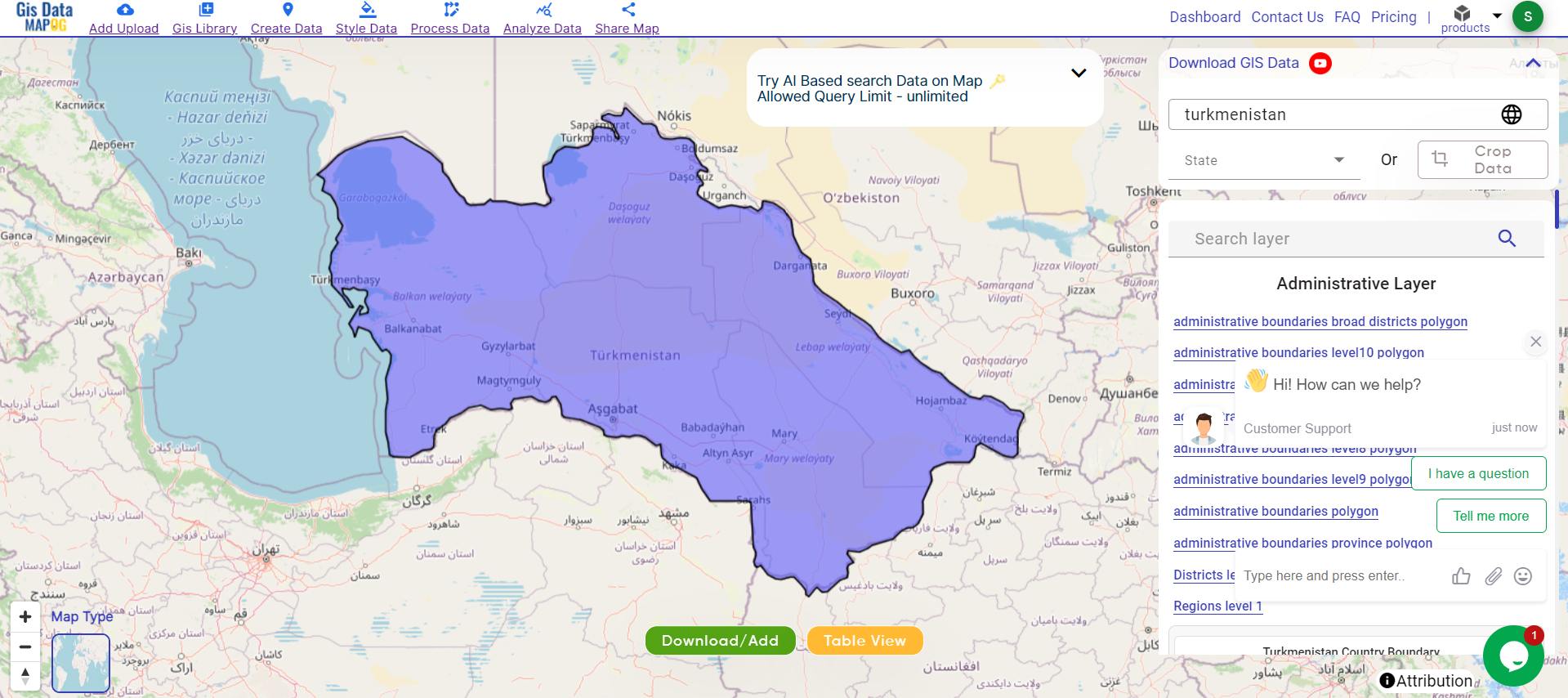 Download Turkmenistan Administrative Boundary GIS Data for – National ...