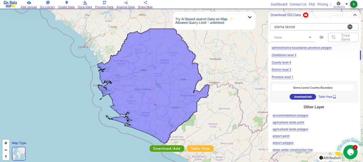 Download Sierra Leone Administrative Boundary GIS Data for – Provinces ...