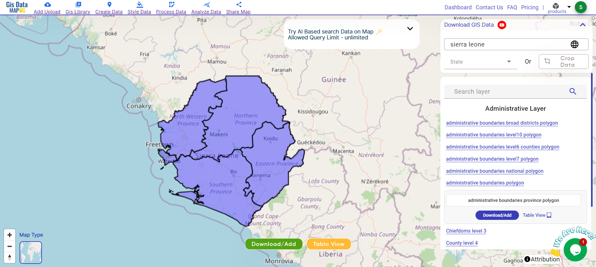 Download Sierra Leone Administrative Boundary GIS Data for – Provinces ...