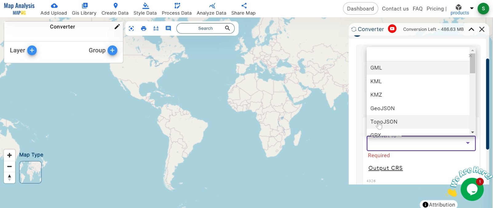 Convert KMZ to TopoJSON Online