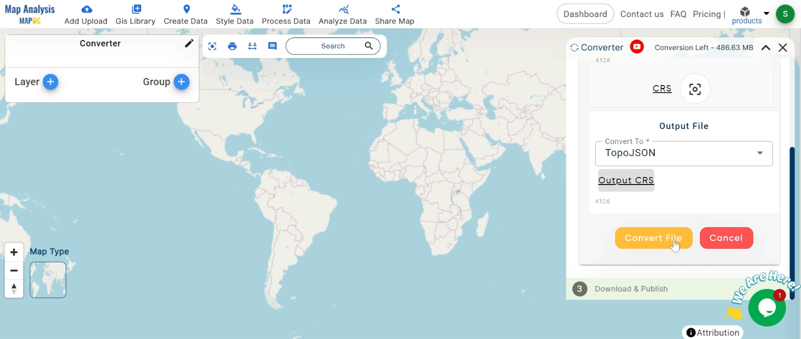 Convert KMZ to TopoJSON Online
