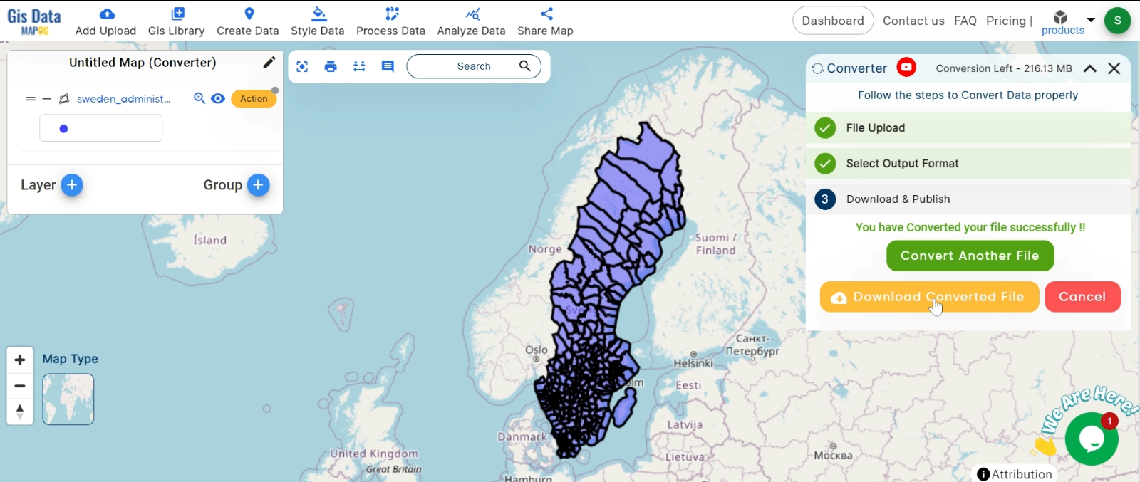Converting KMZ to SHP : Online GIS Data Conversion
