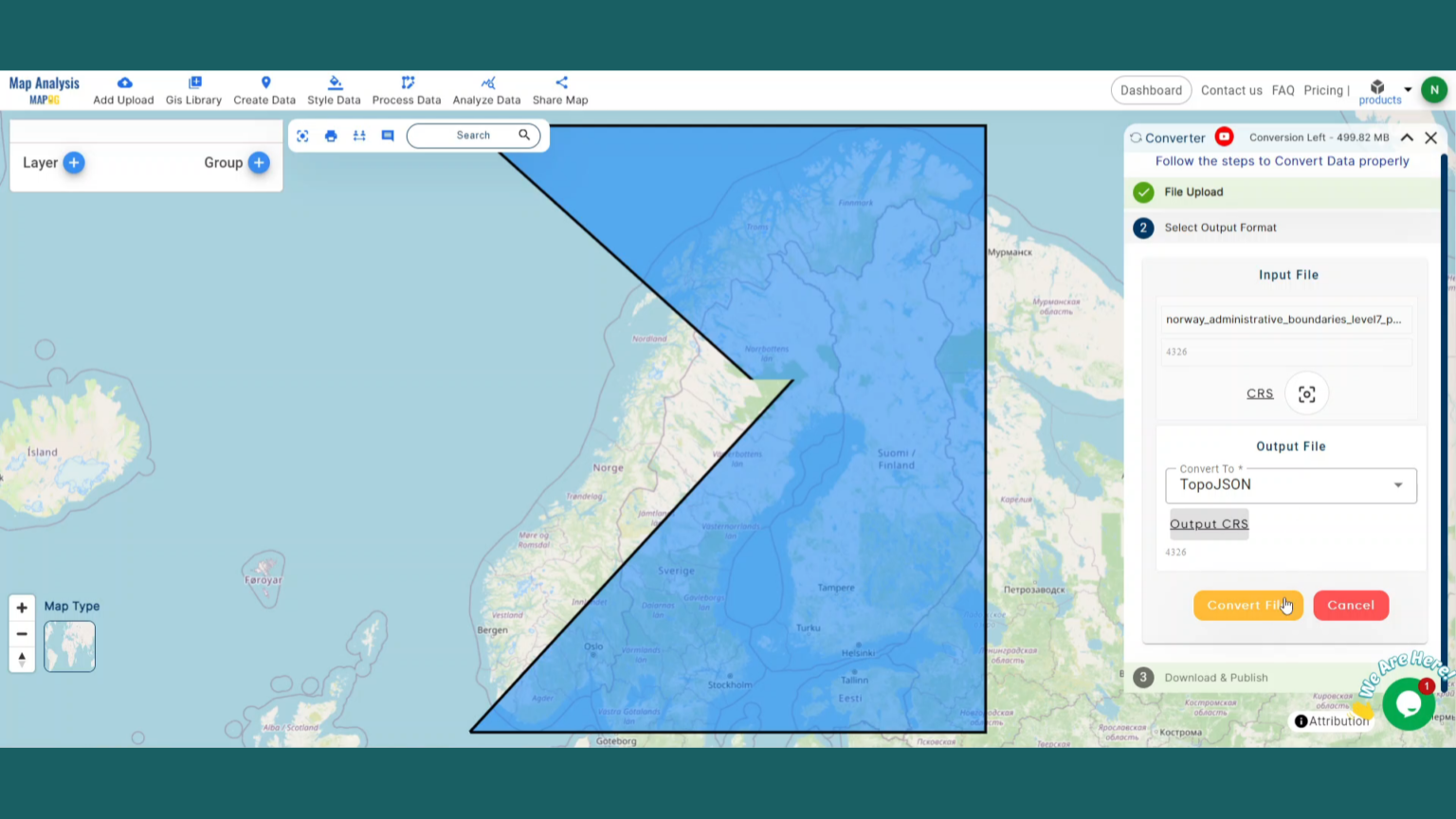Converting GeoJSON to TopoJSON with MAPOG