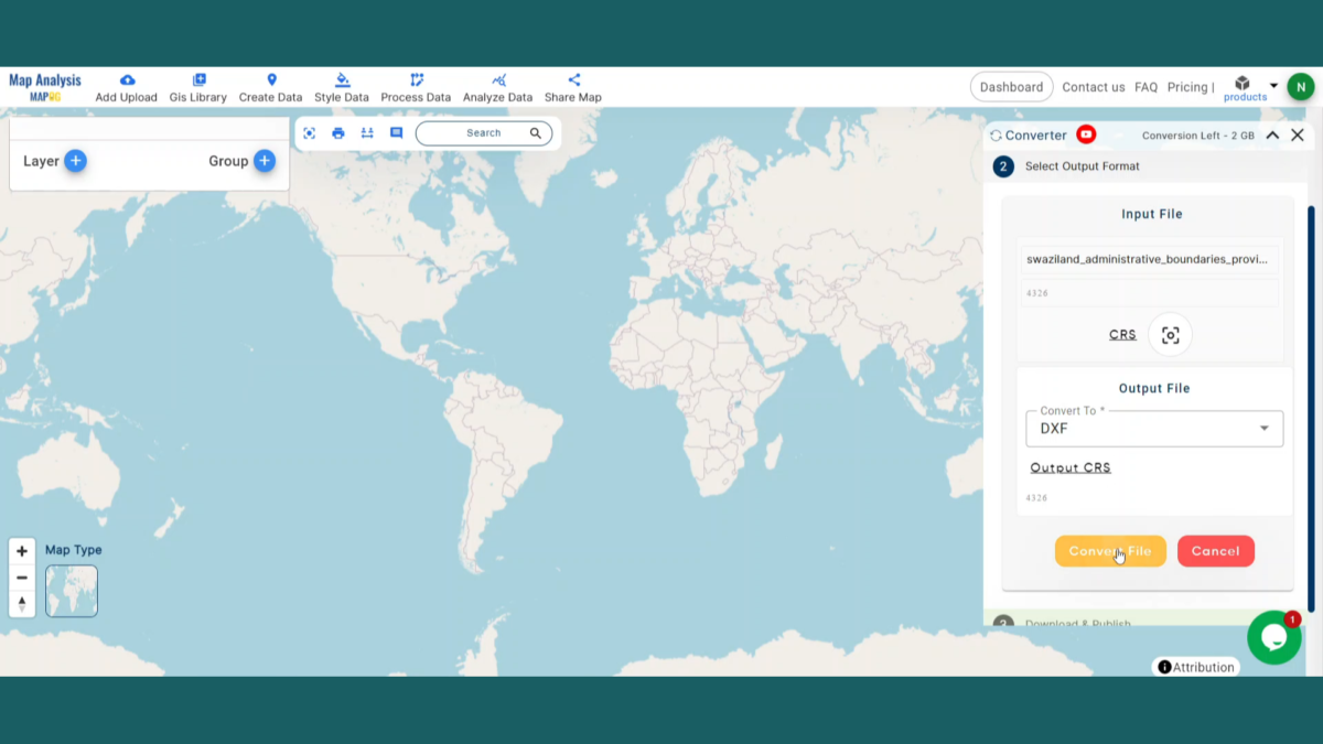 Convert GML to DXF GIS Data Online
