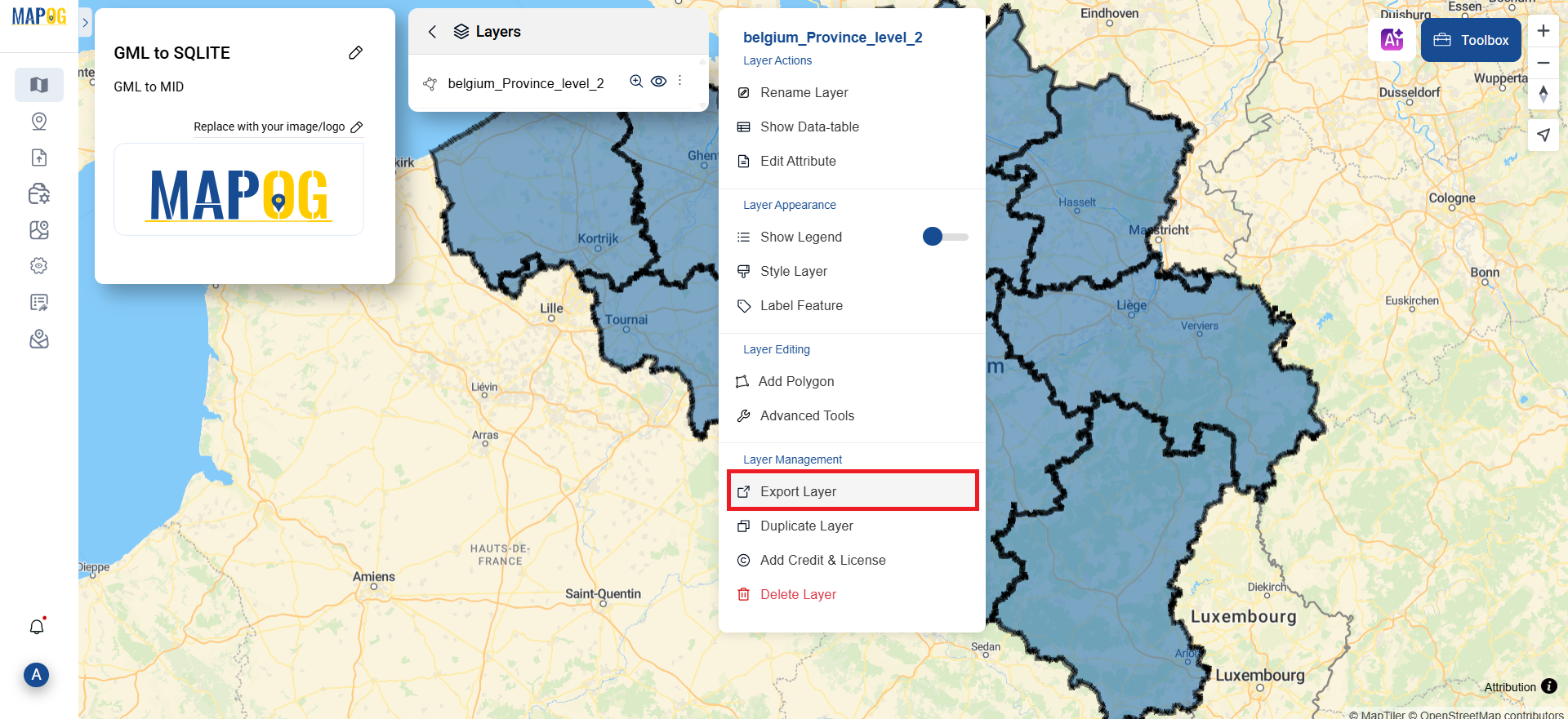 Convert GML to SQLITE or in other GIS formats | Online GIS data converter