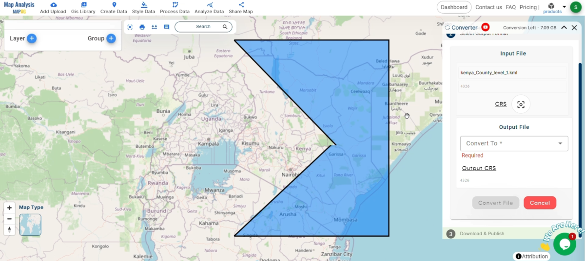 Converting KML to SQLite Online