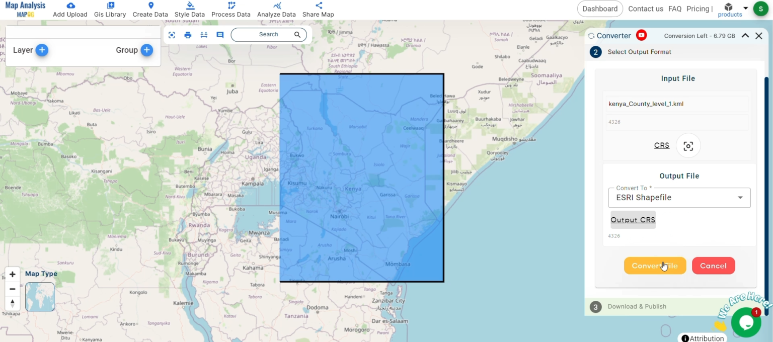 Online Conversion : KML to SHP or any GIS Data Format