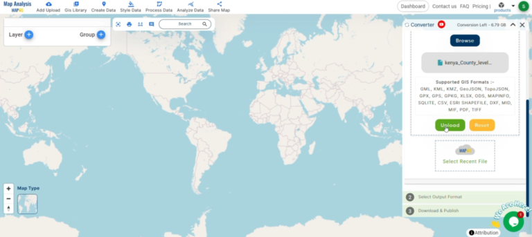 Converting KML to GeoTIFF , Online Gis Data Converter